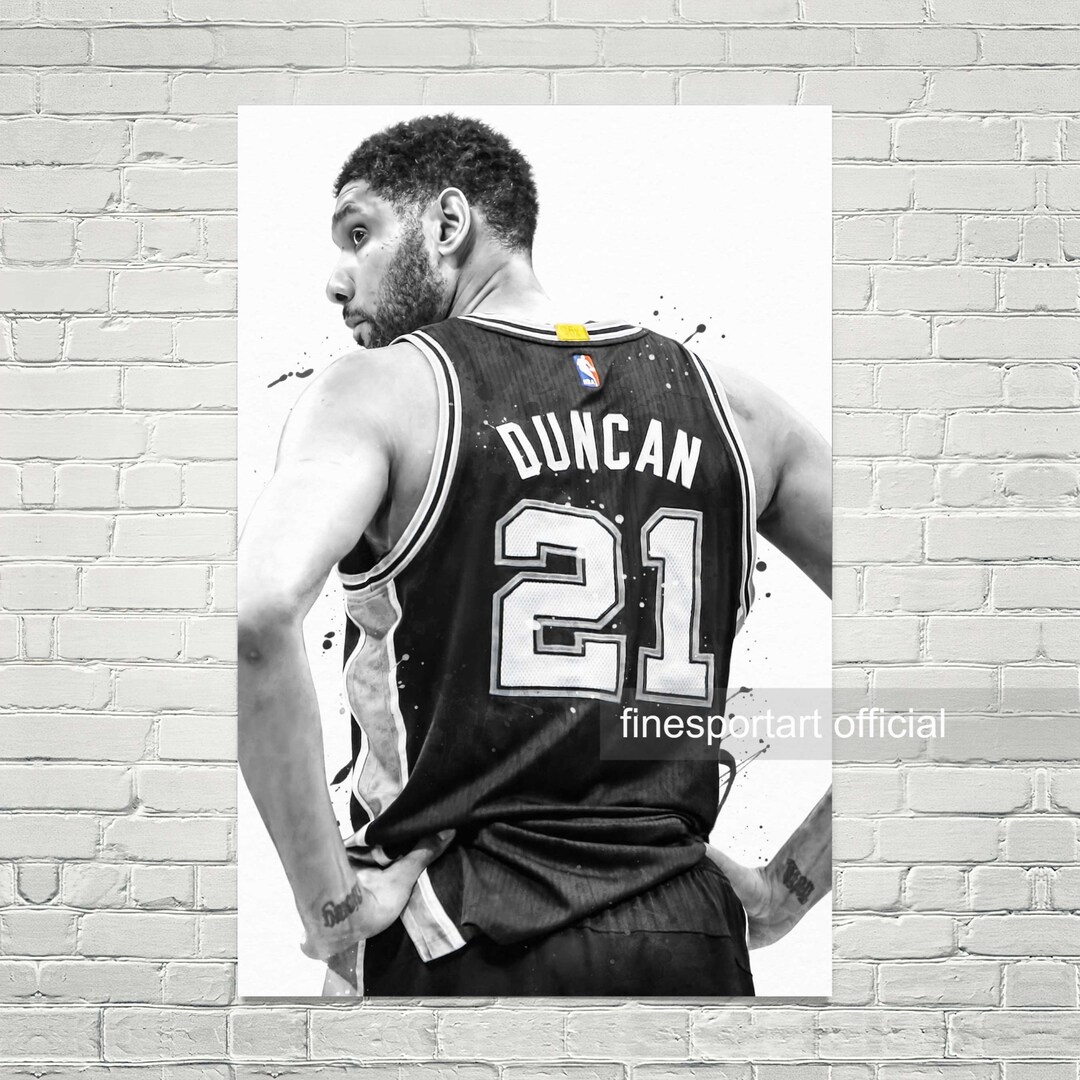 Tim Duncan San Antonio Poster, Canvas, Basketball Print, Sports Wall ...