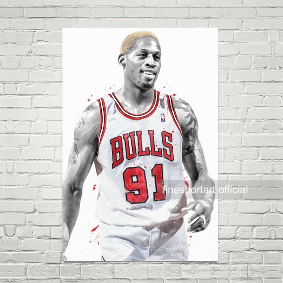 Dennis Rodman Chicago Poster Canvas Basketball Print Sports | Etsy