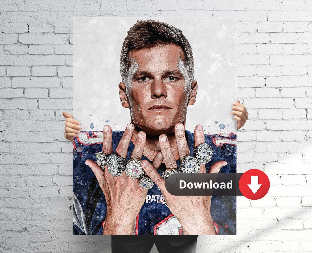 Tom Brady Poster, Digital Download, Football Print, Sports Wall Art ...