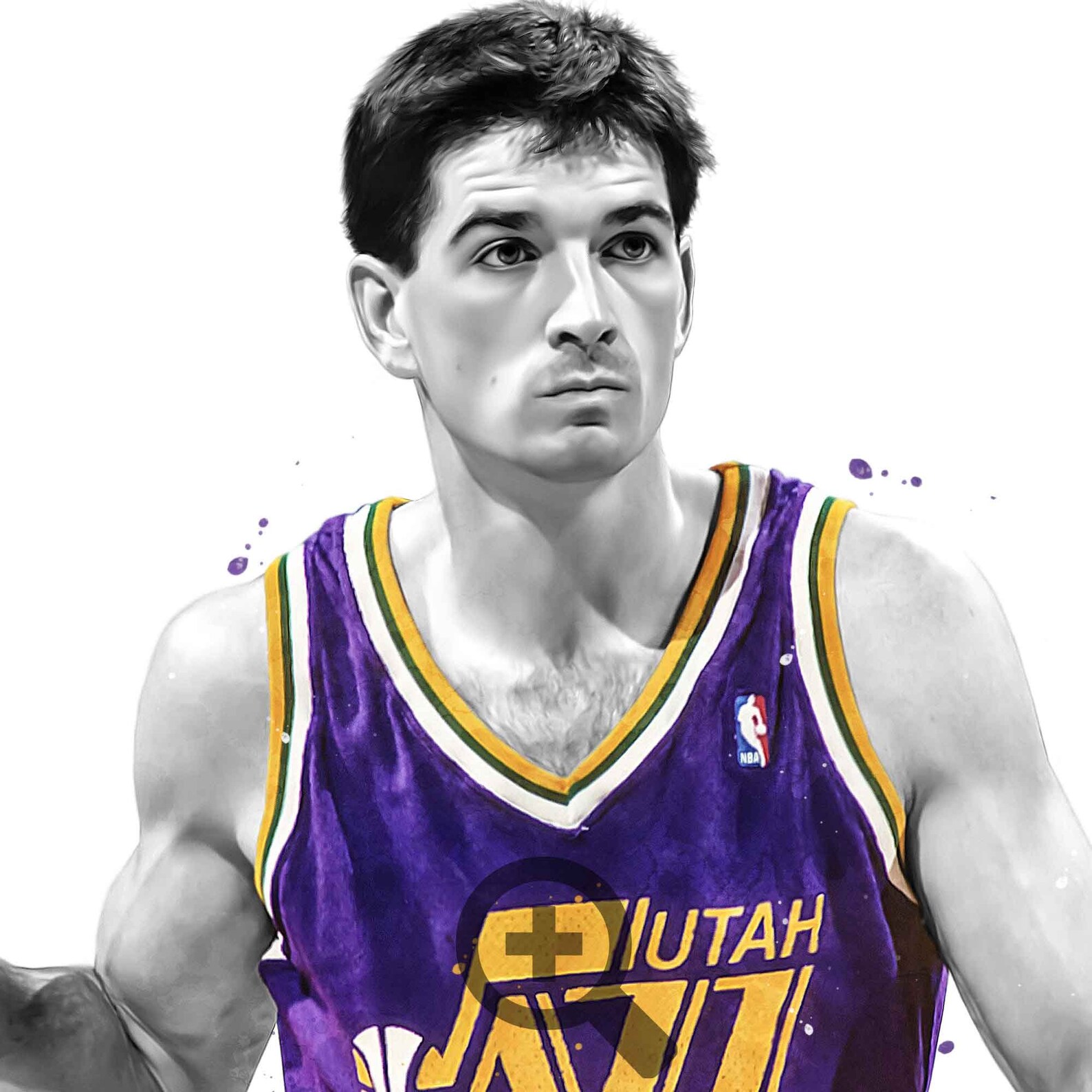 John Stockton Utah Poster Canvas Basketball print Sports | Etsy