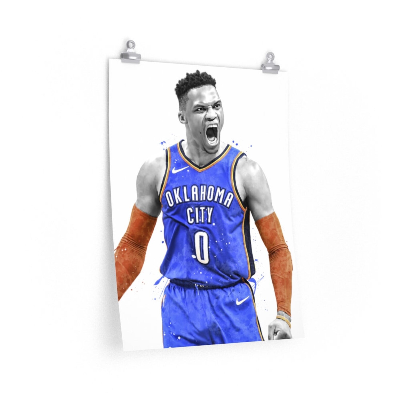 Russell Westbrook Oklahoma City Poster, Canvas, Basketball Print ...