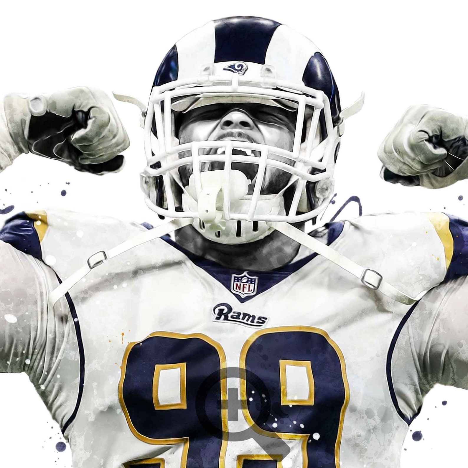 Aaron Donald Los Angeles Poster Canvas Football Print - Etsy