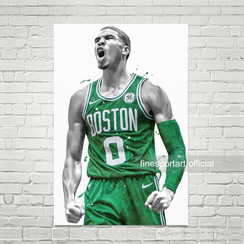 Jayson Tatum Boston v2 Poster Canvas Basketball Print - Etsy