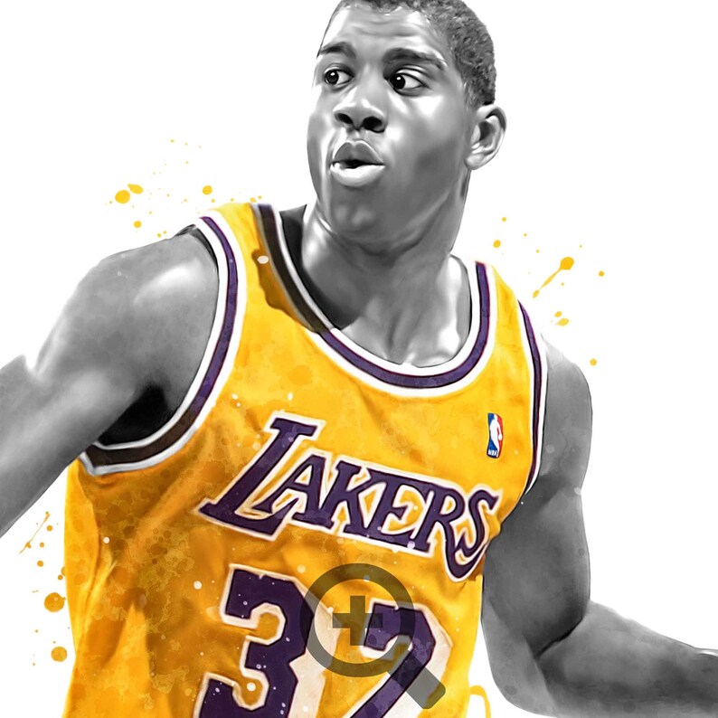 Magic Johnson poster Basketball print Sports wall art Kids | Etsy