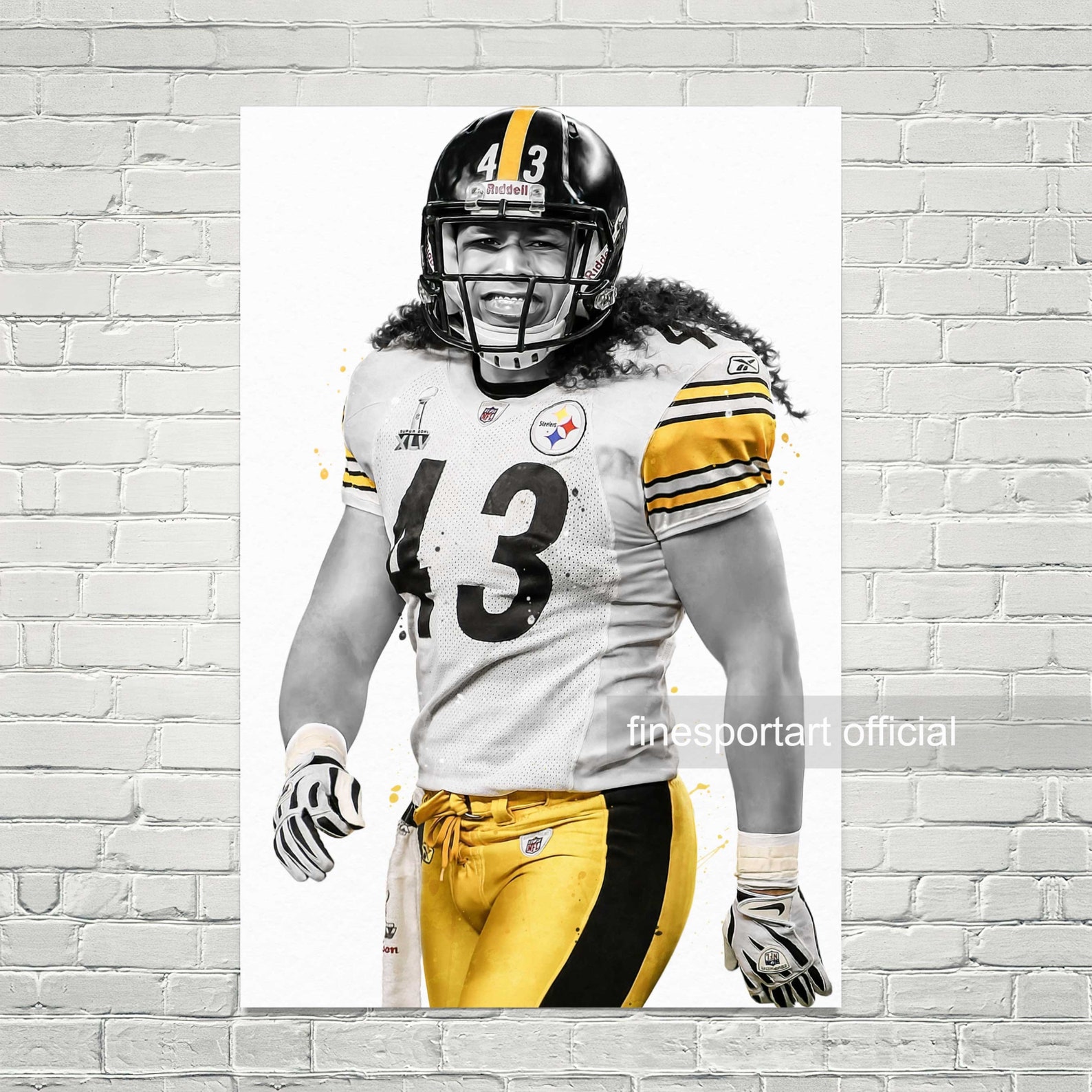 Troy Polamalu Pittsburgh V2 Poster Canvas Football Print | Etsy