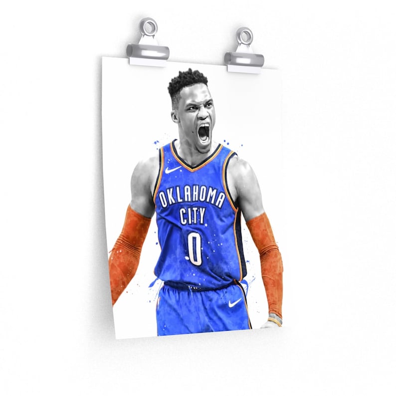 Russell Westbrook Oklahoma City Poster Canvas Basketball - Etsy