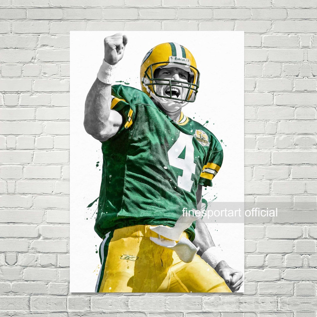 Brett Favre Green Bay Poster, Canvas, Football Print, Sports Wall Art ...