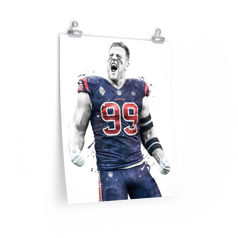 JJ Watt Houston Poster Canvas Football Print Sports Wall - Etsy