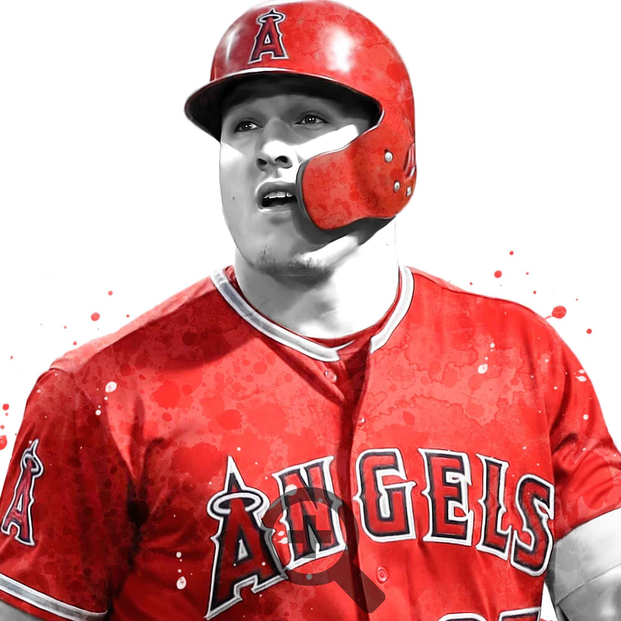 Mike Trout Los Angeles Poster Canvas Baseball Print Sports - Etsy Ireland