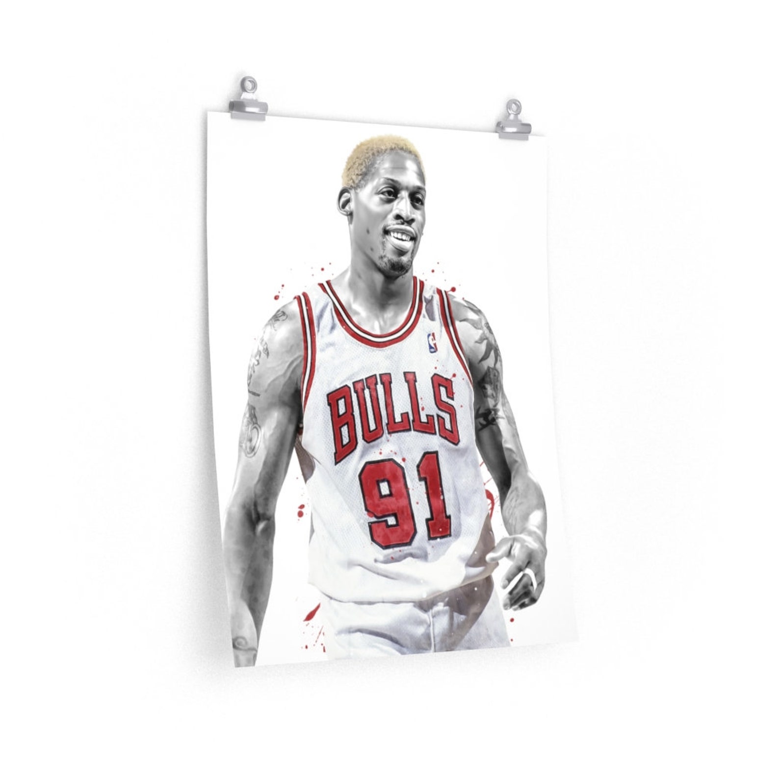 Dennis Rodman Chicago Poster Canvas Basketball print Sports | Etsy