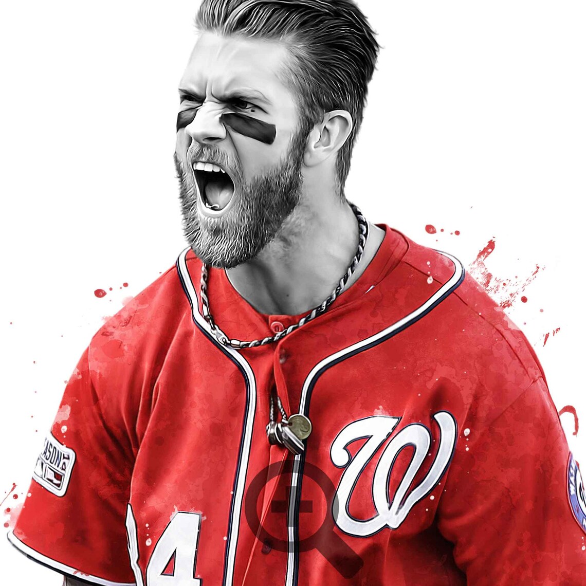 Bryce Harper Washington Poster Canvas Baseball Print Sports - Etsy