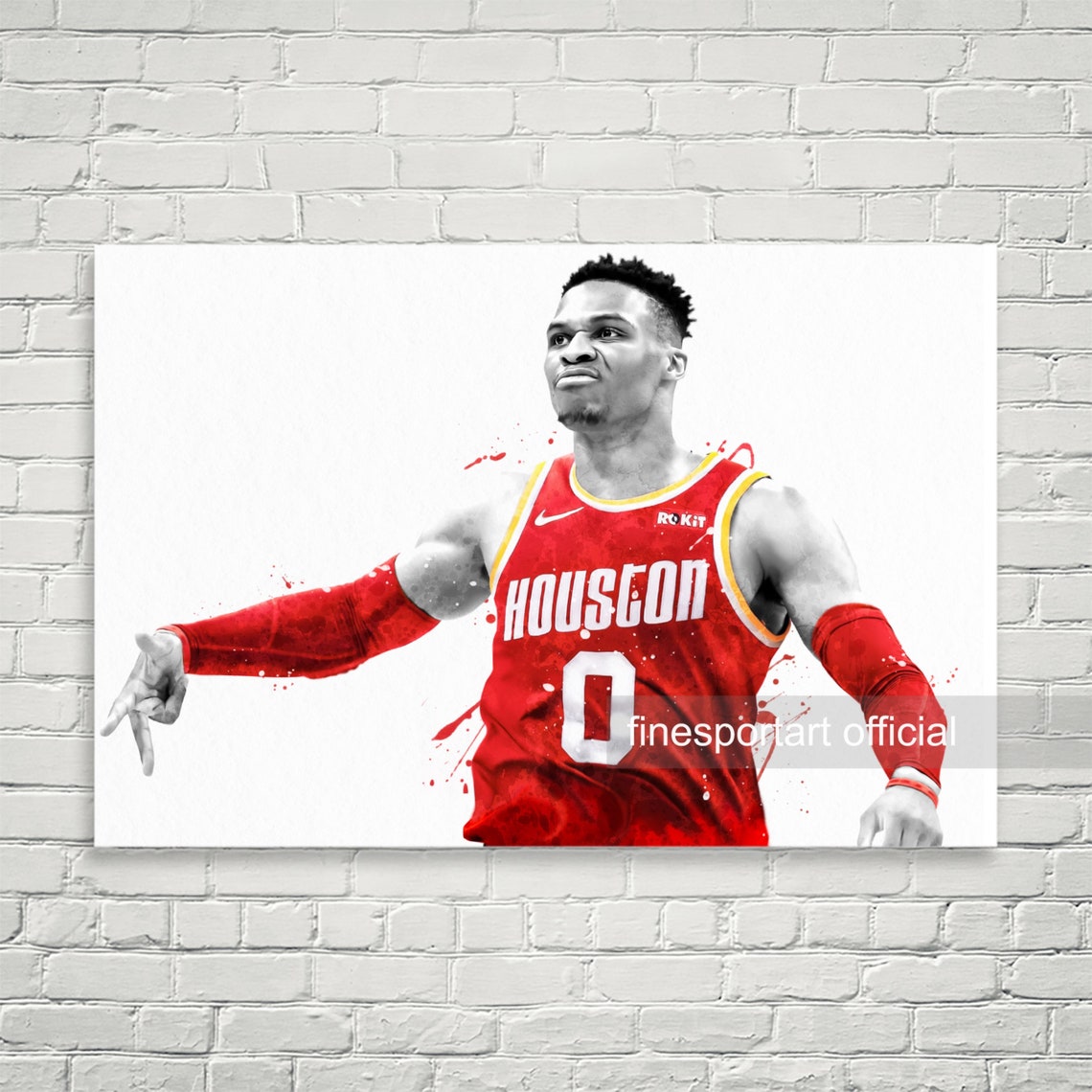 Russell Westbrook Houston V2 Poster, Canvas, Basketball Print, Sports ...