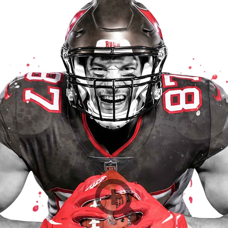 Rob Gronkowski Tampa Poster Canvas Football Print Sports - Etsy