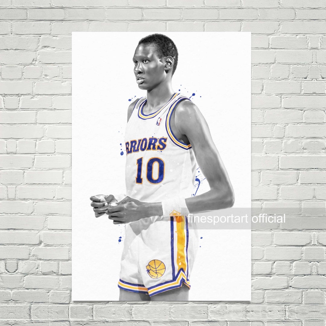 Manute Bol Warriors Poster, Canvas, Basketball Print, Sports Wall Art ...
