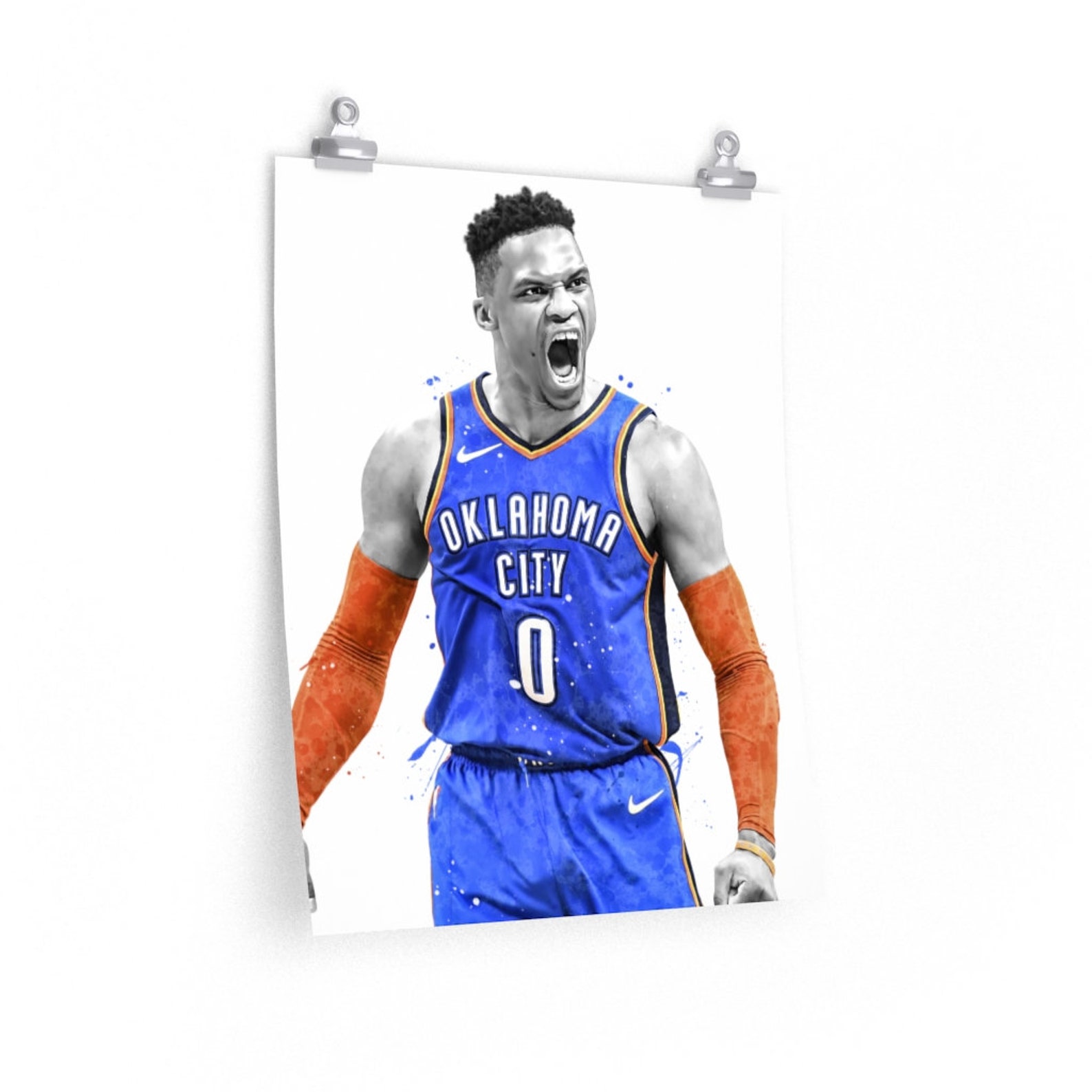 Russell Westbrook Oklahoma City Poster, Canvas, Basketball Print ...