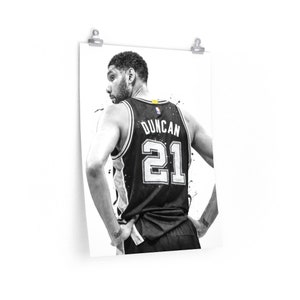 Tim Duncan San Antonio Poster, Canvas, Basketball Print, Sports Wall ...