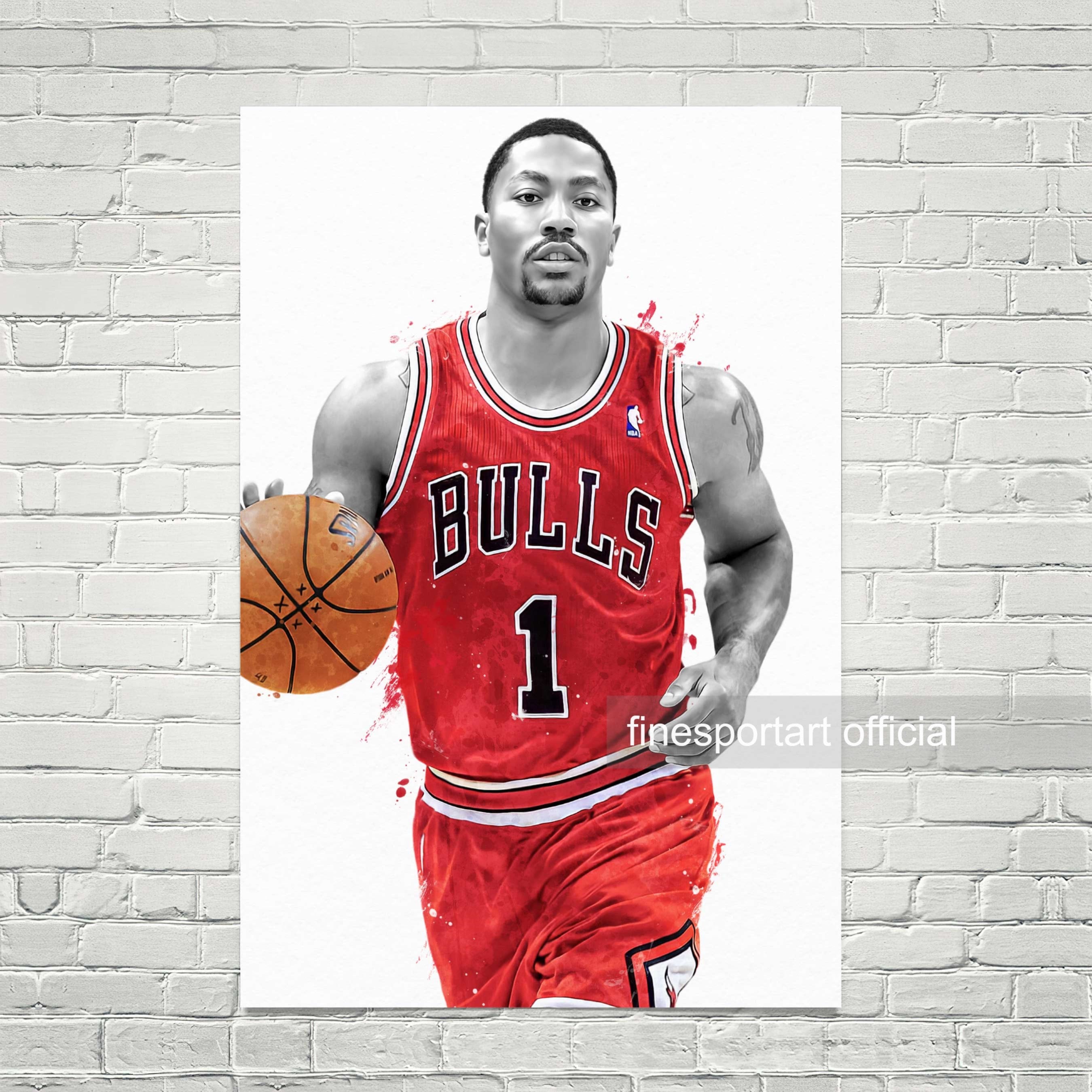 Derrick Rose Chicago Poster Canvas Basketball Print Sports - Etsy