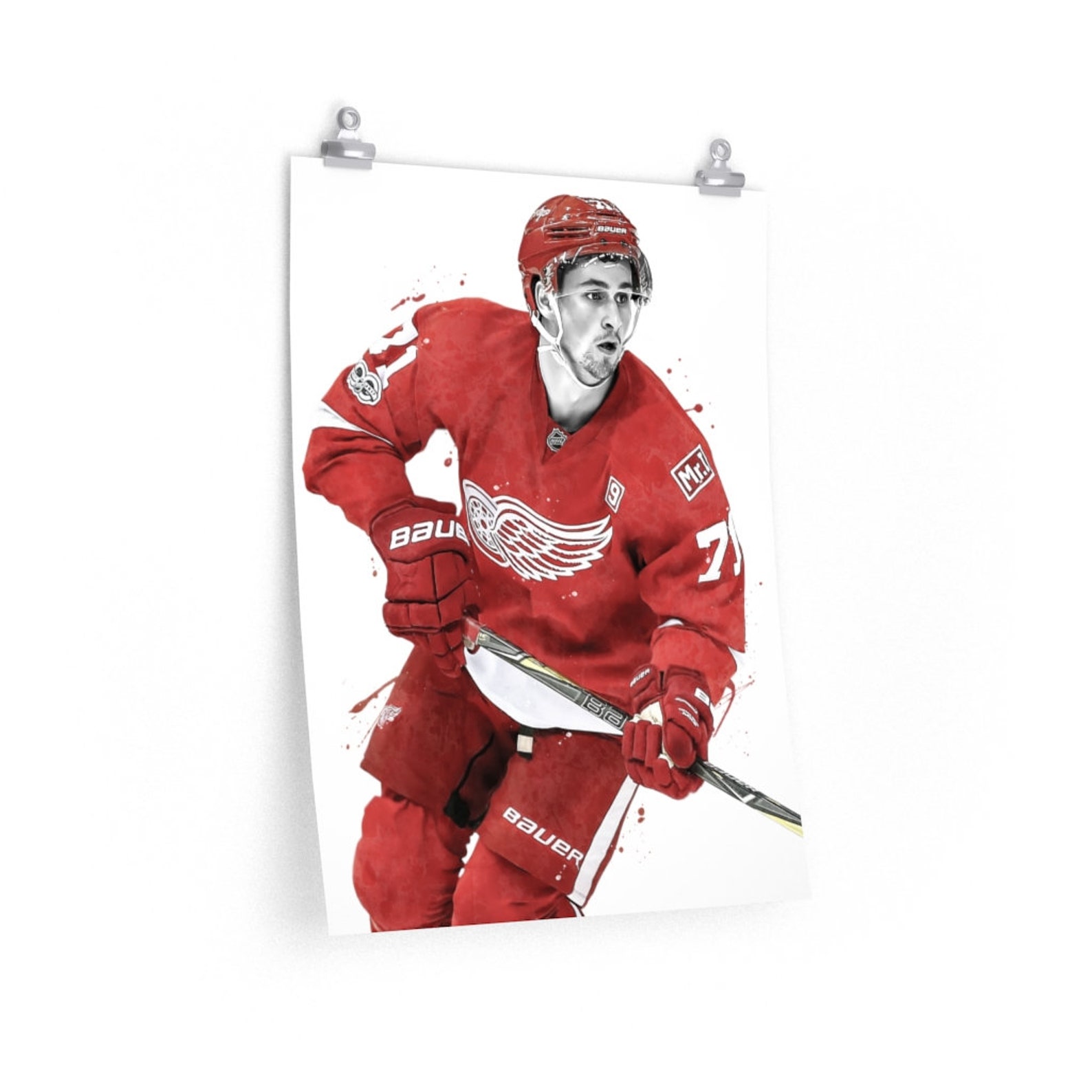 Dylan Larkin Detroit Poster, Canvas, Hockey Print, Sports Wall Art ...