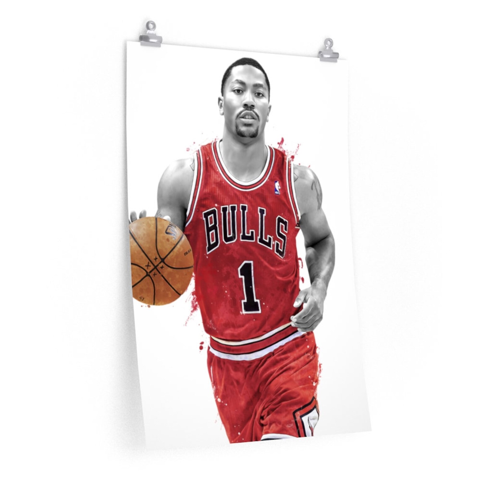 Derrick Rose Chicago Poster, Leinwand, Basketball Druck, Sport ...