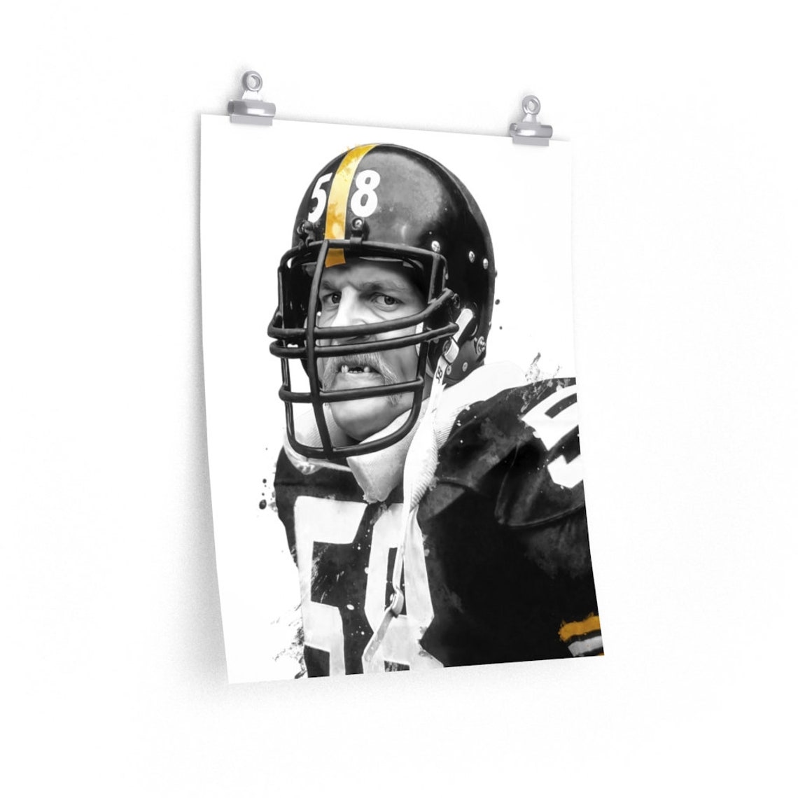 Jack Lambert Pittsburgh Poster, Canvas, Football Print, Sports Wall Art ...