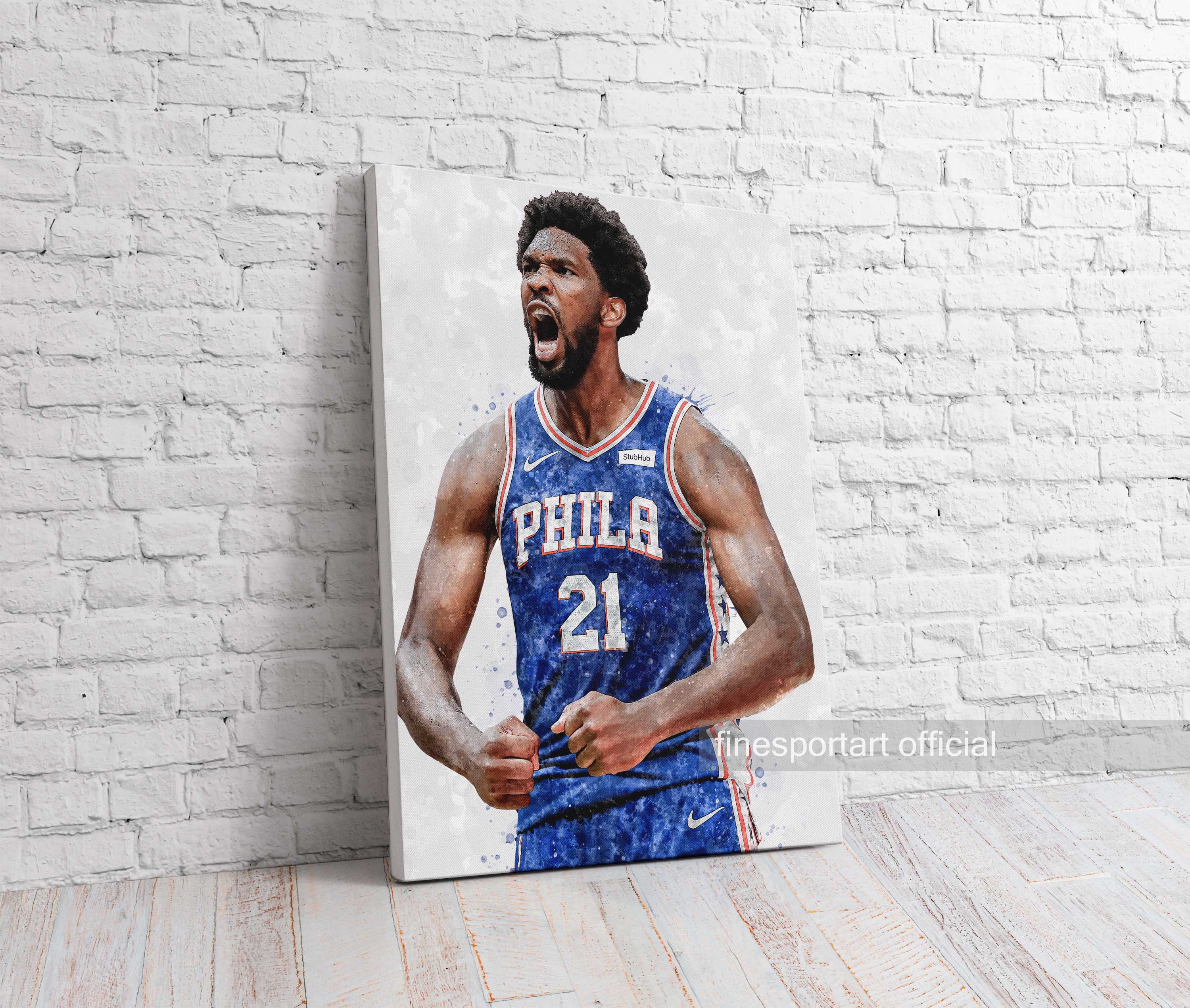 Joel Embiid Philadelphia Poster (V2), Canvas, Basketball Print, Sports ...