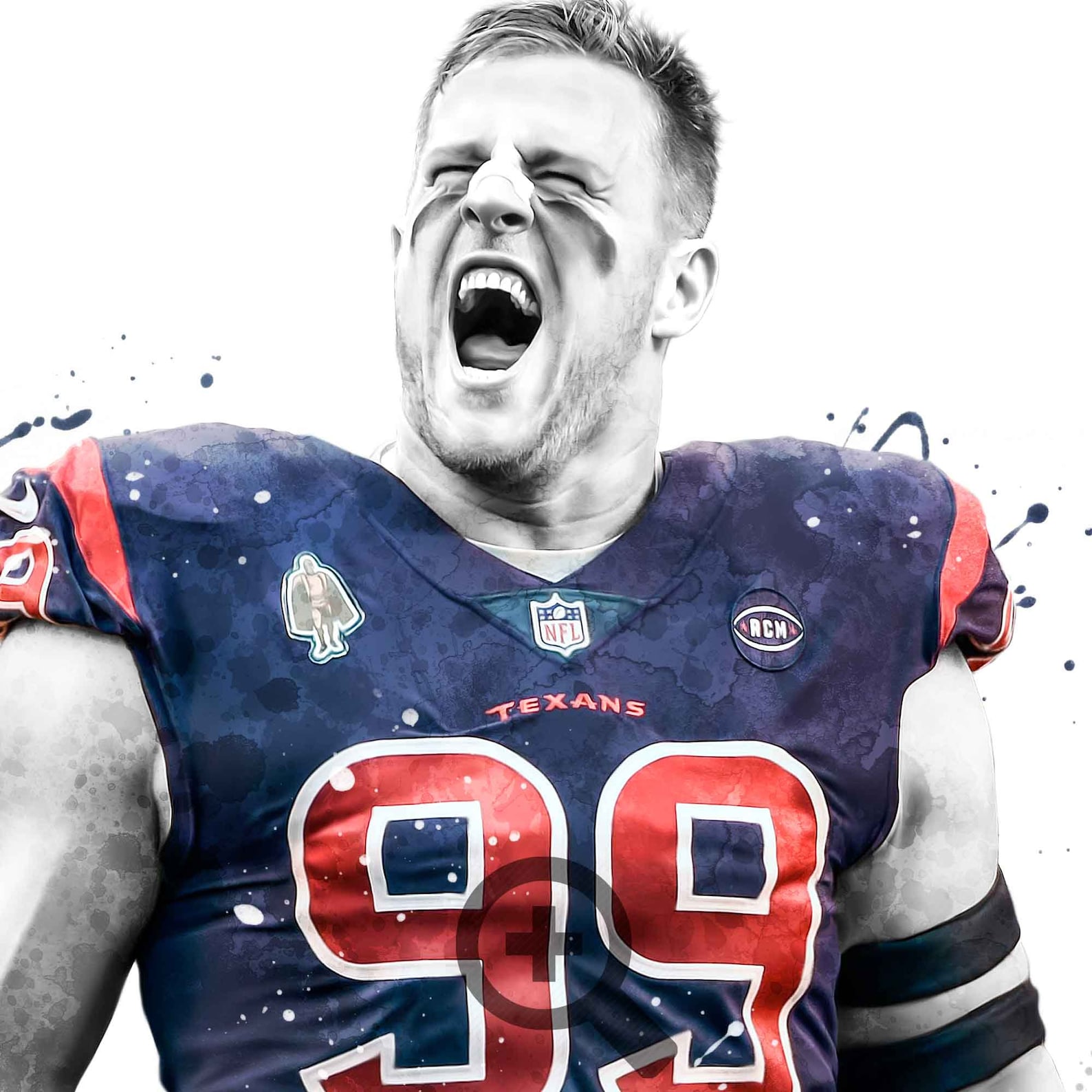 JJ Watt Houston Poster Canvas Football Print Sports Wall - Etsy