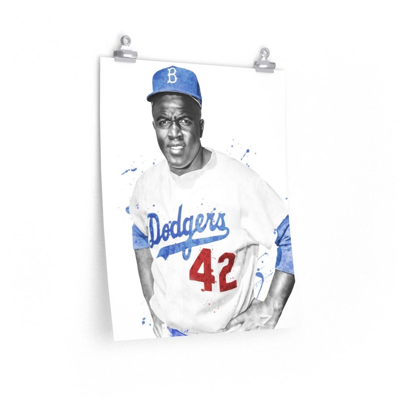 Jackie Robinson Poster Canvas Baseball Print Sports Wall - Etsy