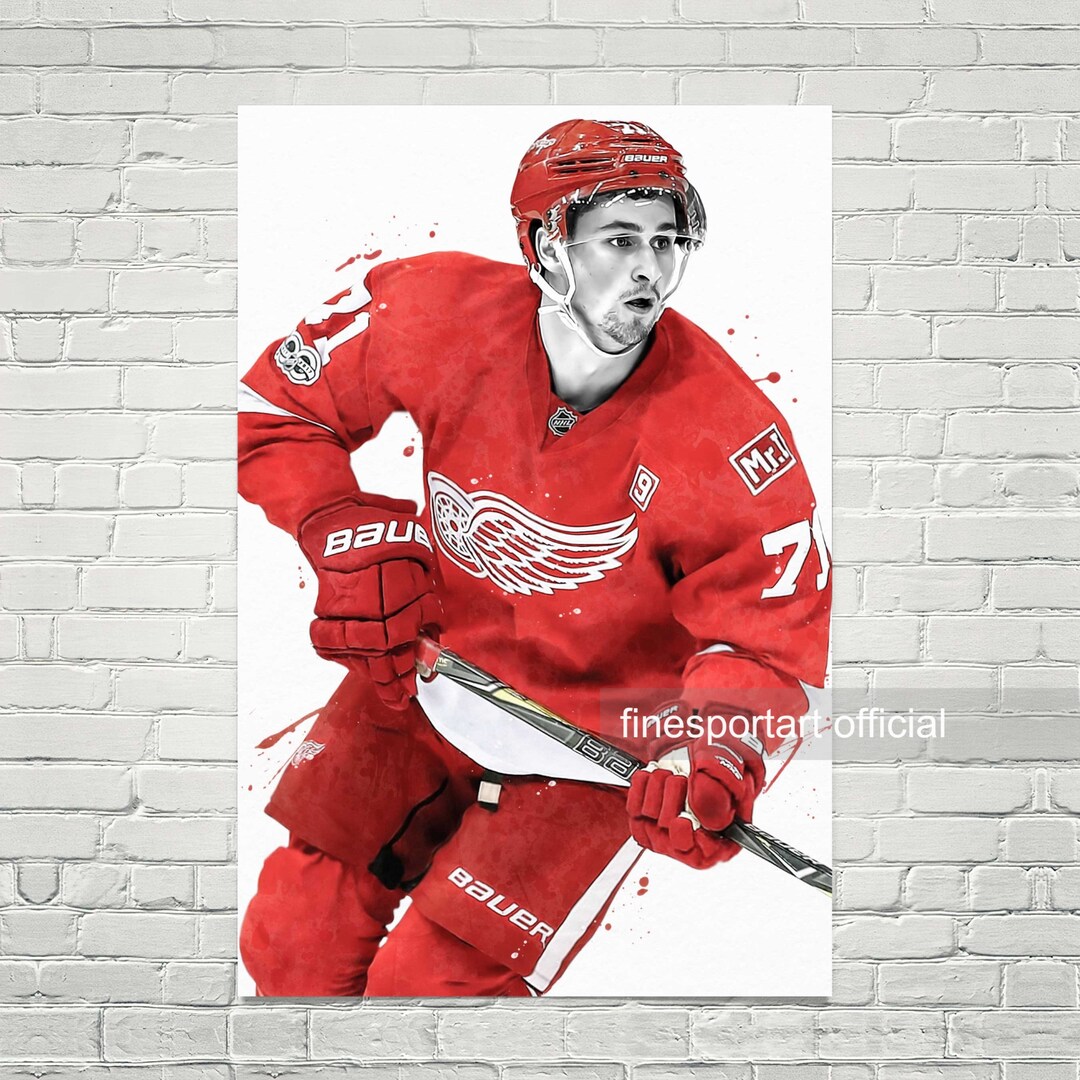 Dylan Larkin Detroit Poster, Canvas, Hockey Print, Sports Wall Art ...