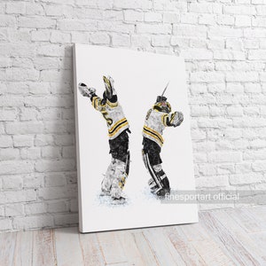 Jeremy Swayman and Linus Ullmark Poster, Canvas, Hockey Print, Sports ...