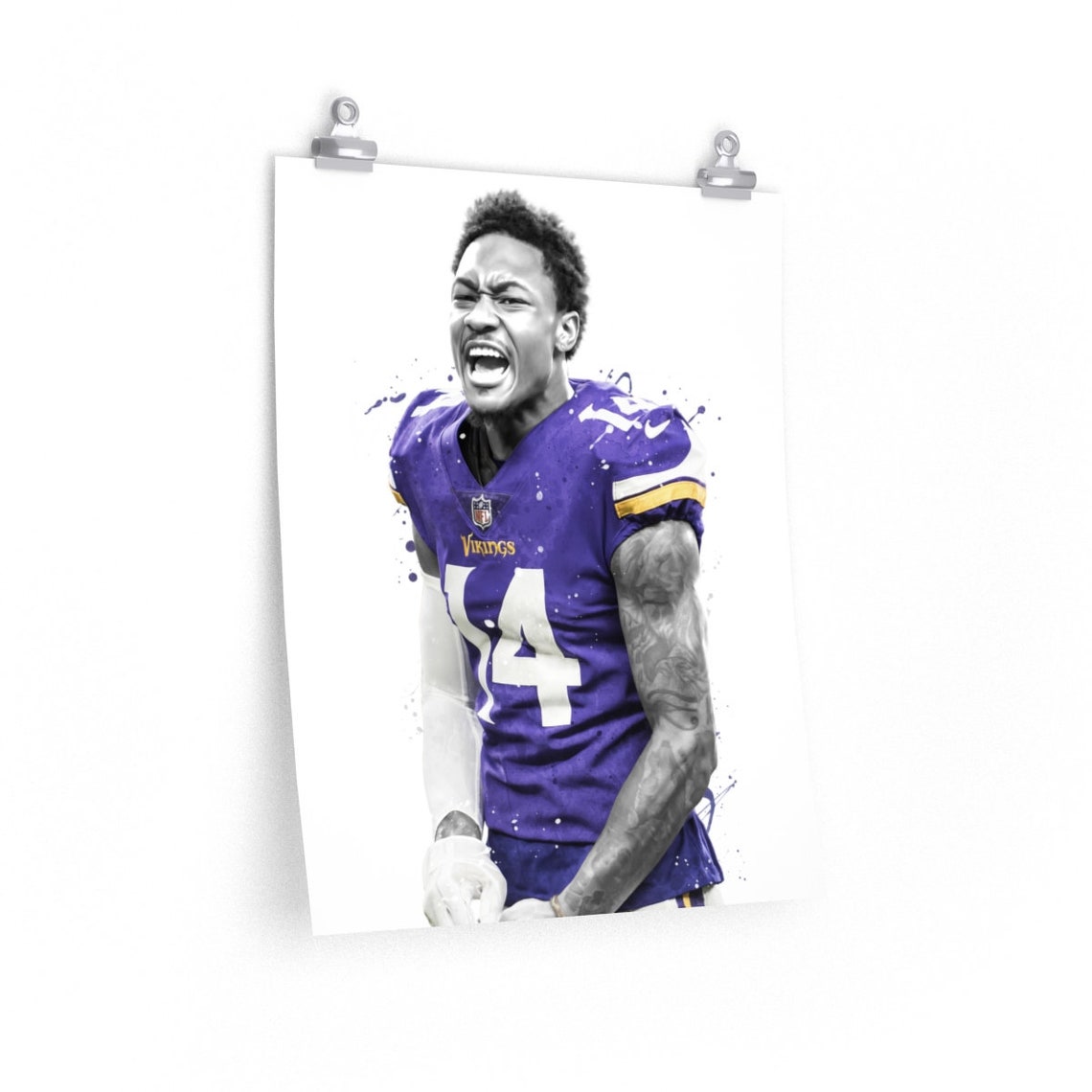 Stefon Diggs Minnesota Poster, Canvas, Football Print, Sports Wall Art ...