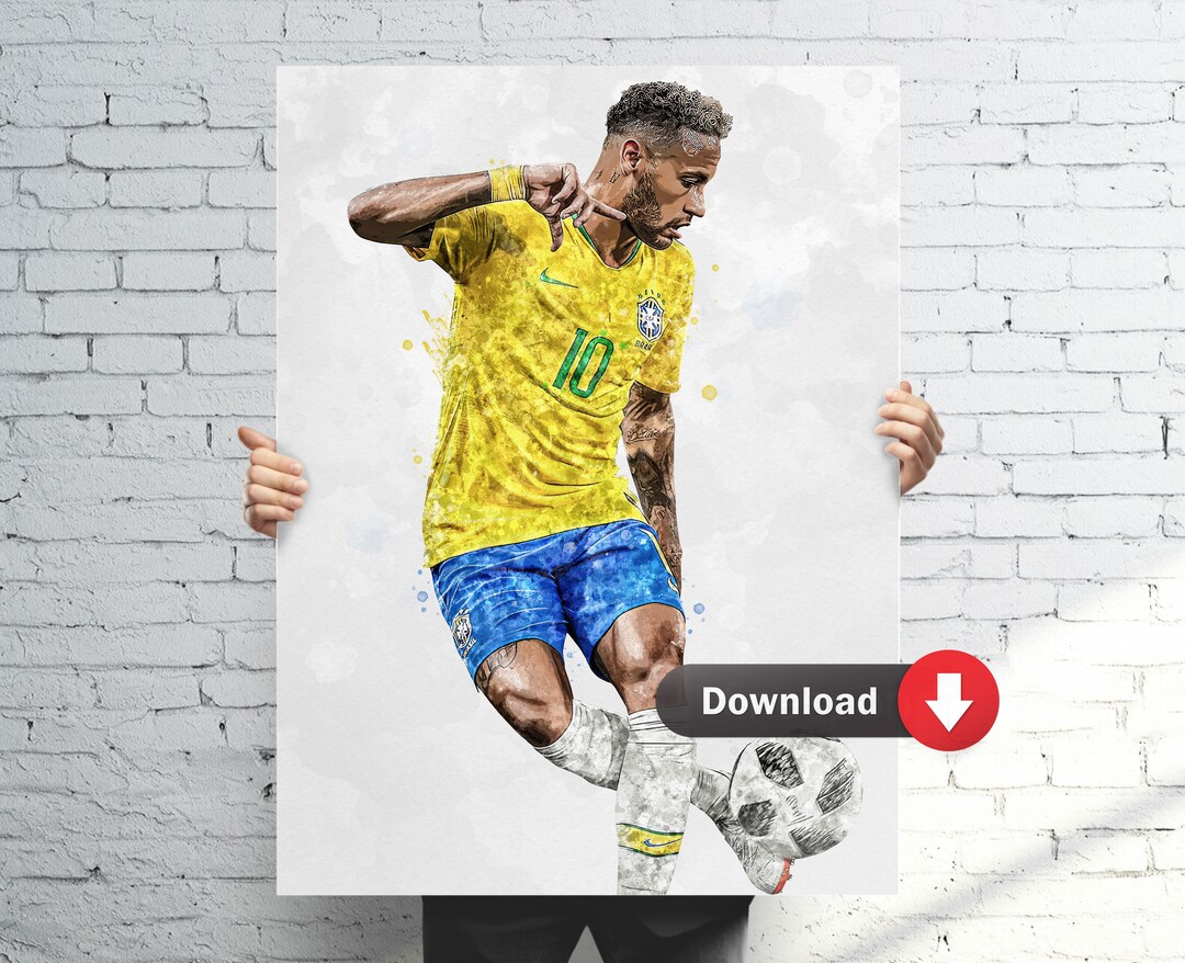 Brazil Poster, Digital Download, Football Print, Sports Wall Art, Man ...