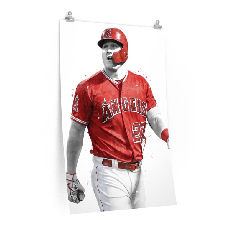 Mike Trout Los Angeles Poster Canvas Baseball Print Sports - Etsy