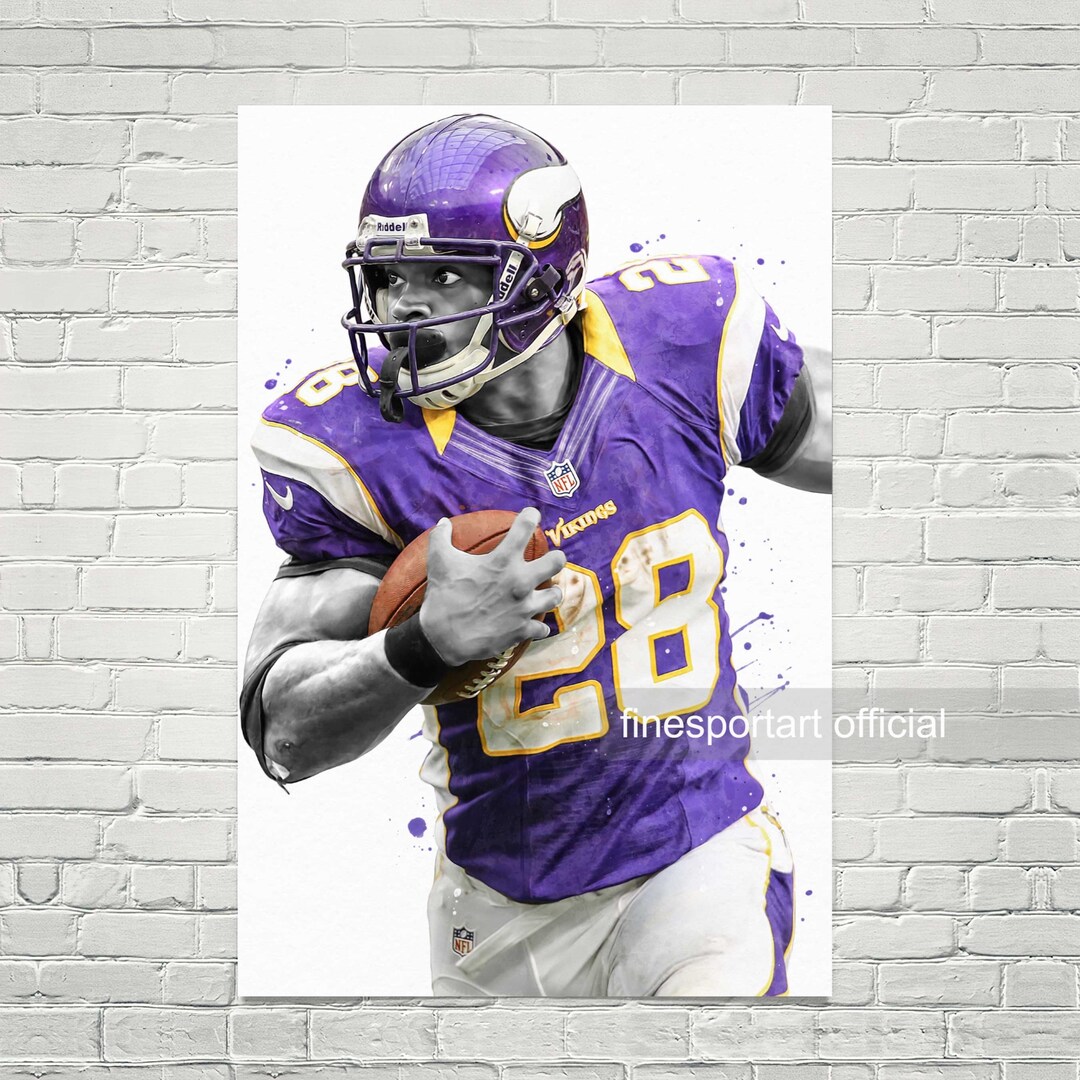 Adrian Peterson Minnesota Poster, Canvas, Football Print, Sports Wall ...