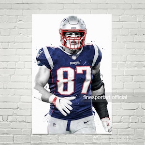 Rob Gronkowski New England Poster, Canvas, Football Print, Sports Wall ...