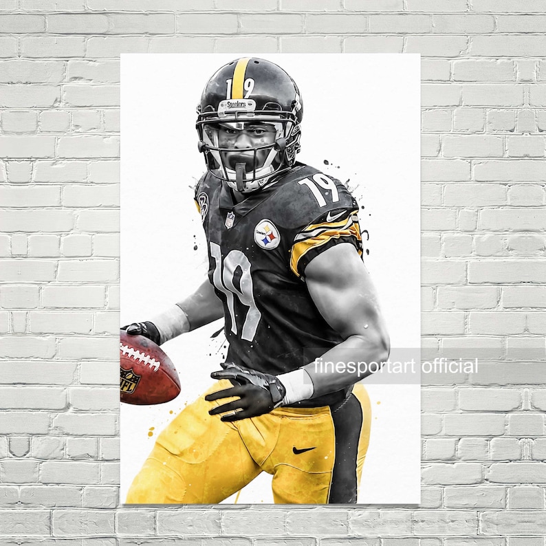 Juju Smith-schuster Pittsburgh Poster Canvas Football Print - Etsy