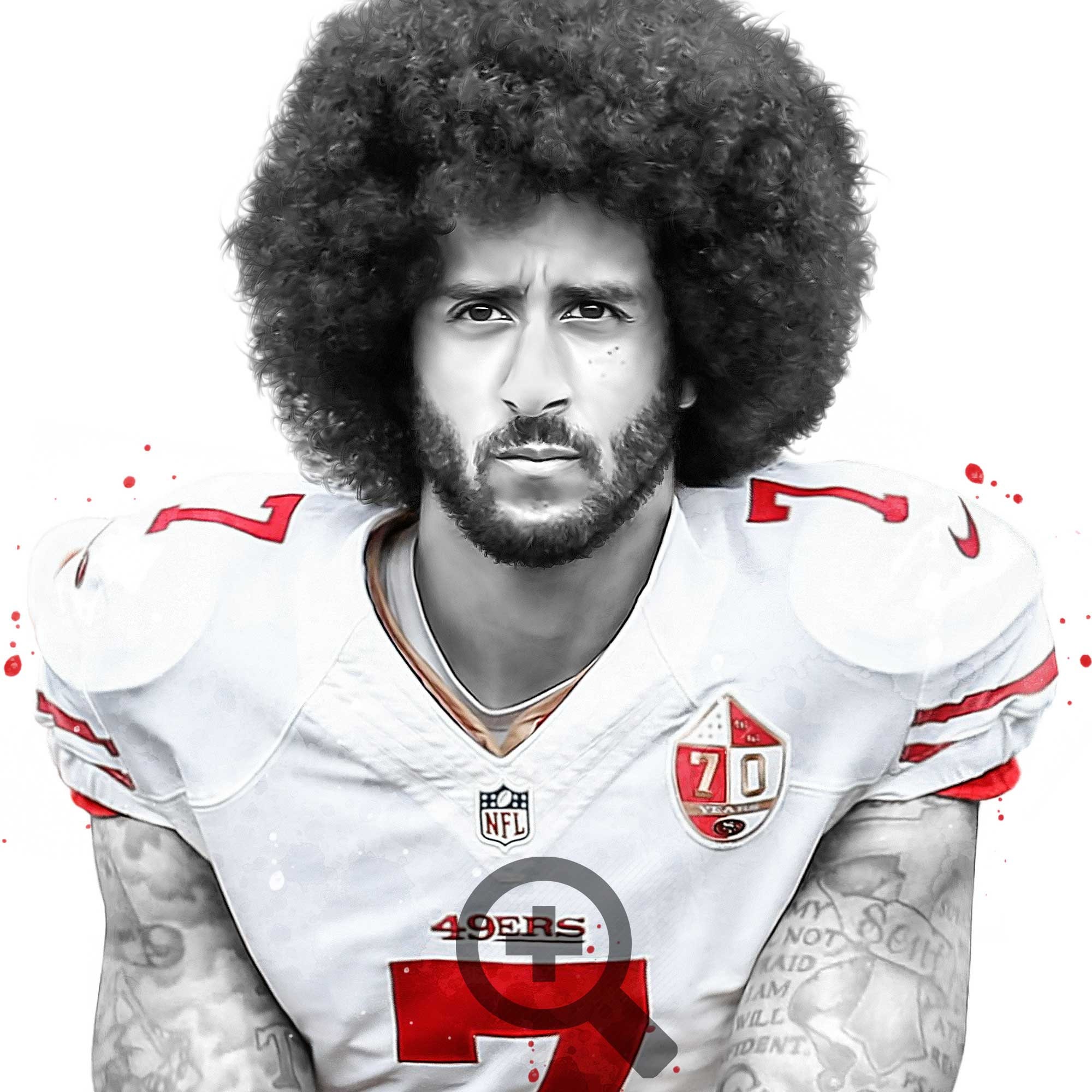 Colin Kaepernick Kneeling San Francisco (V3) Poster, Canvas, Football ...