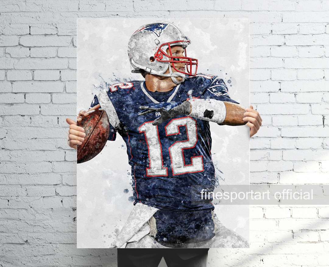 Tom Brady Patriots Poster, Canvas Wrap, Football Framed Print, Sports ...