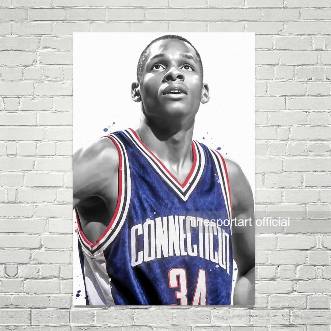 Ray Allen Connecticut Poster, Canvas, Basketball Print, Sports Wall Art ...