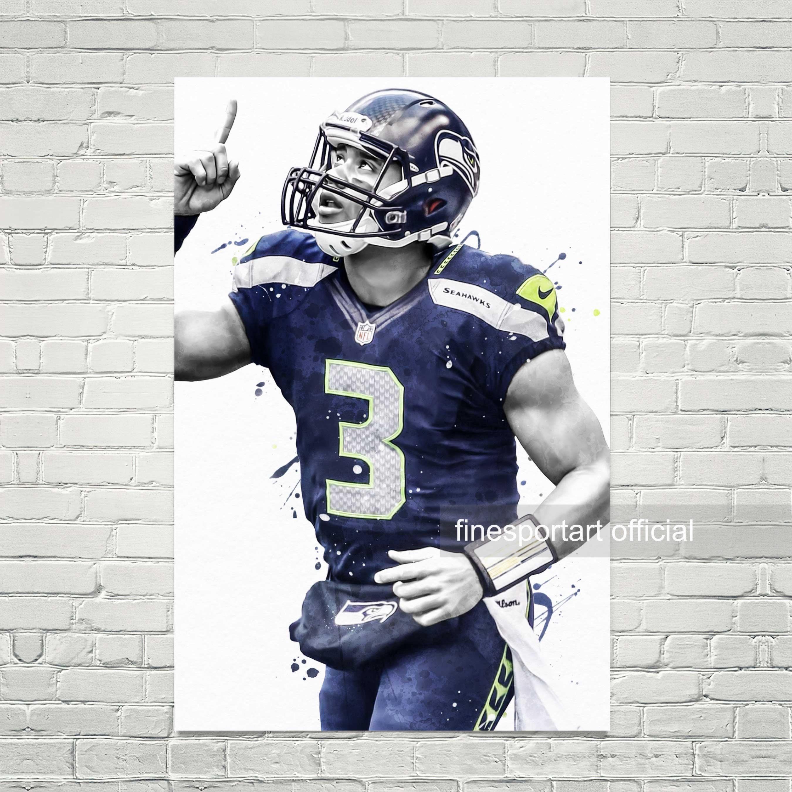 Russell Wilson Seattle Poster Canvas Football Print Sports - Etsy