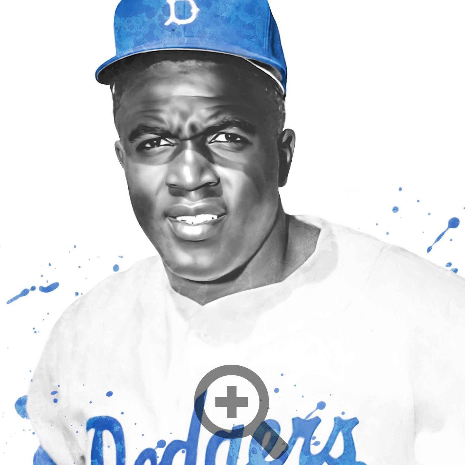 Jackie Robinson Poster Canvas Baseball Print Sports Wall - Etsy