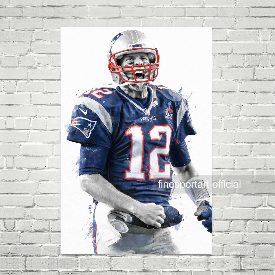 Tom New England Poster, Canvas, Football Print, Sports Wall Art, Kids ...