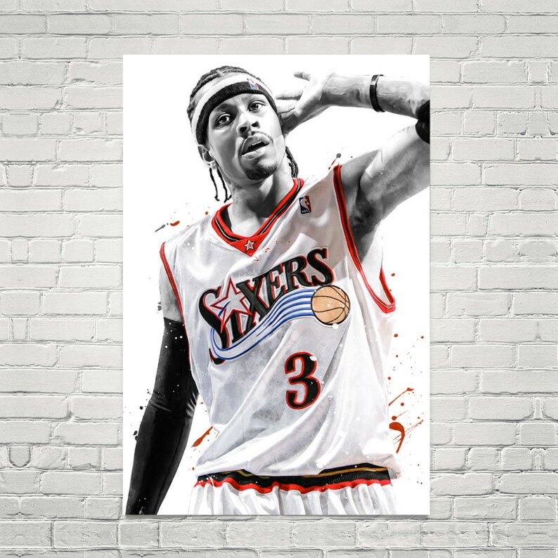 Allen Iverson Philadelphia v2 poster Basketball print | Etsy