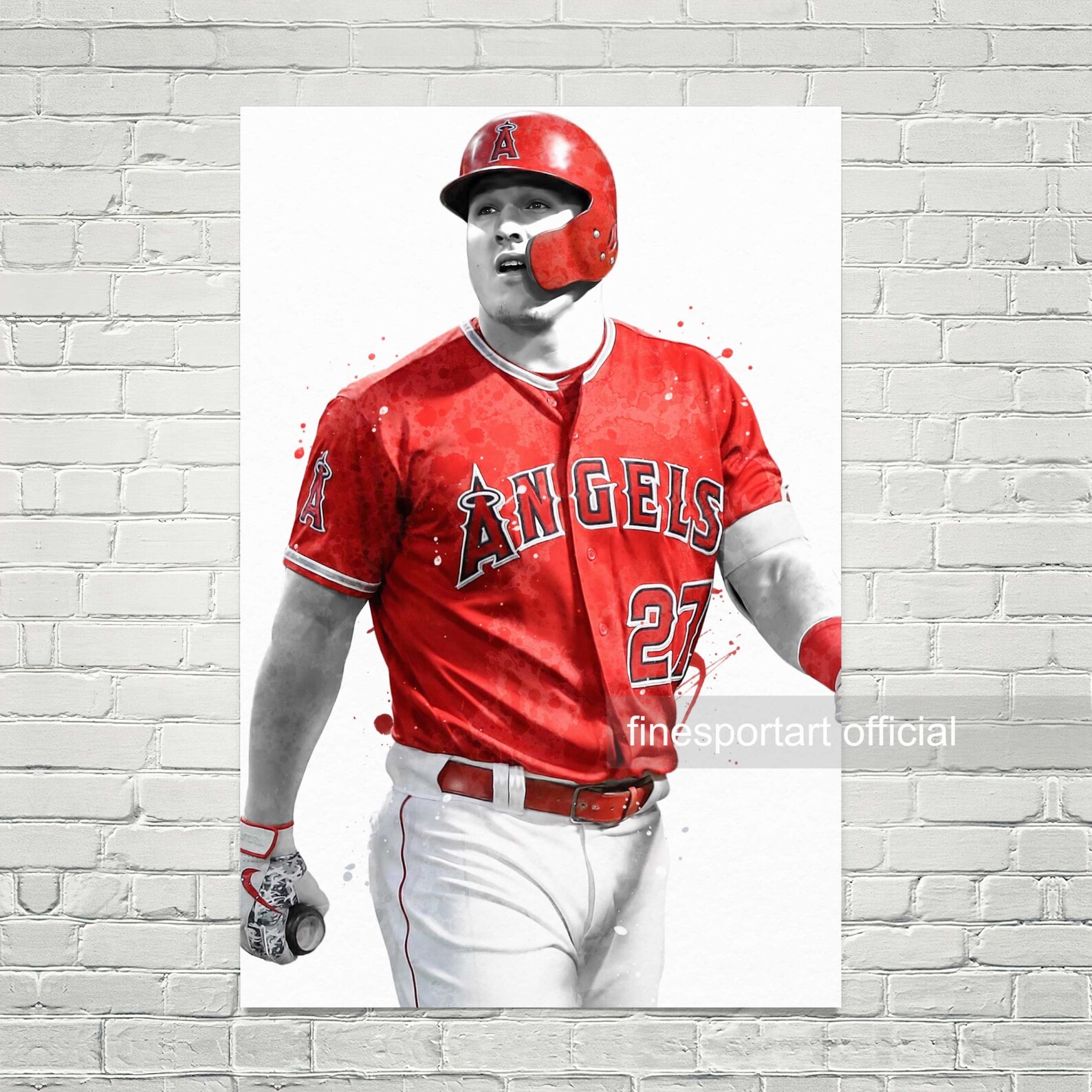 Mike Trout Los Angeles Poster Canvas Baseball Print Sports - Etsy