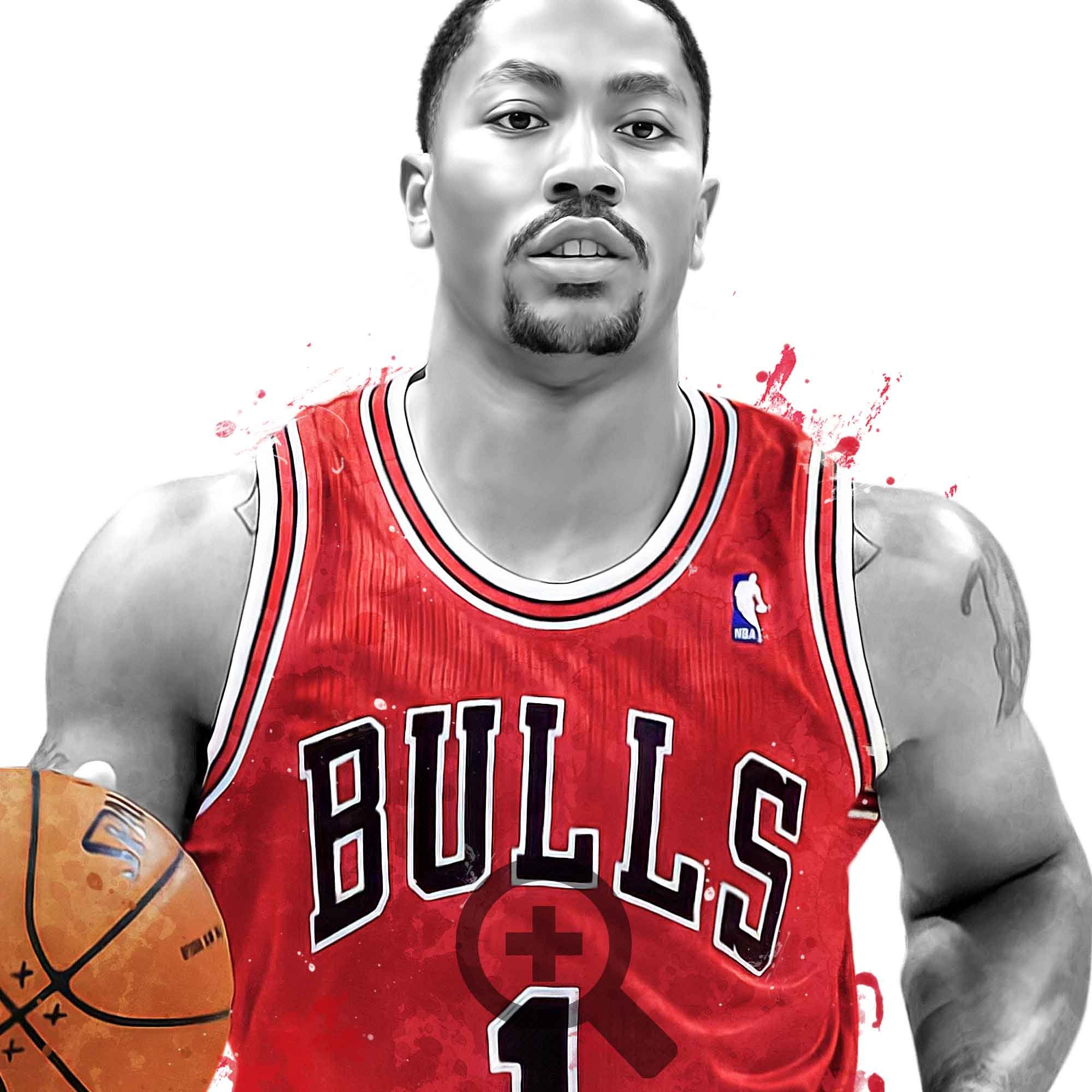 Derrick Rose Chicago Poster Canvas Basketball print Sports | Etsy