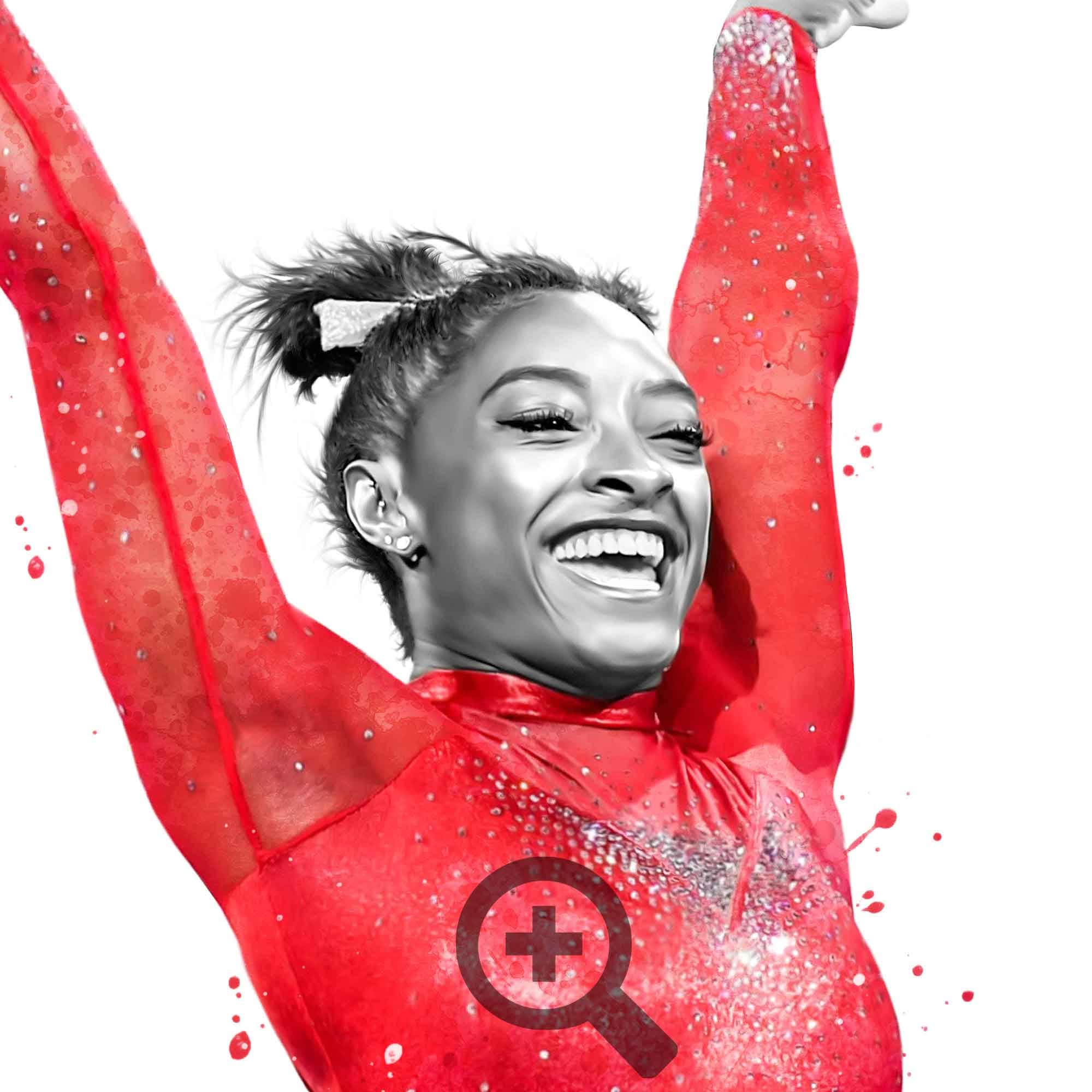 Simone Biles USA poster Gymnastics print Sports wall art | Etsy