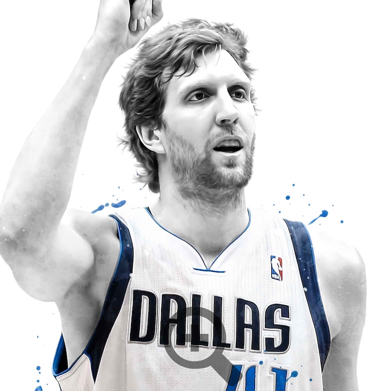Dirk Nowitzki Dallas Mavericks Poster Canvas Basketball | Etsy