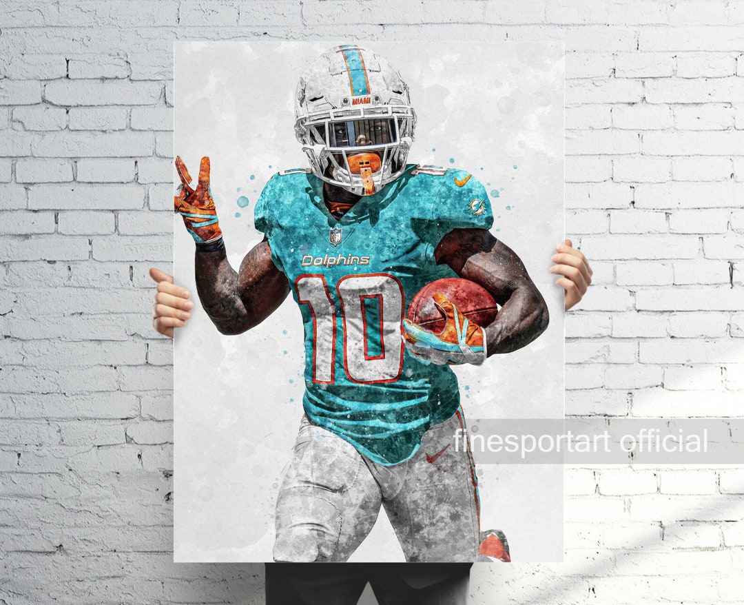 Tyreek Hill Miami Poster, Canvas, Football Print, Sports Wall Art, Man ...