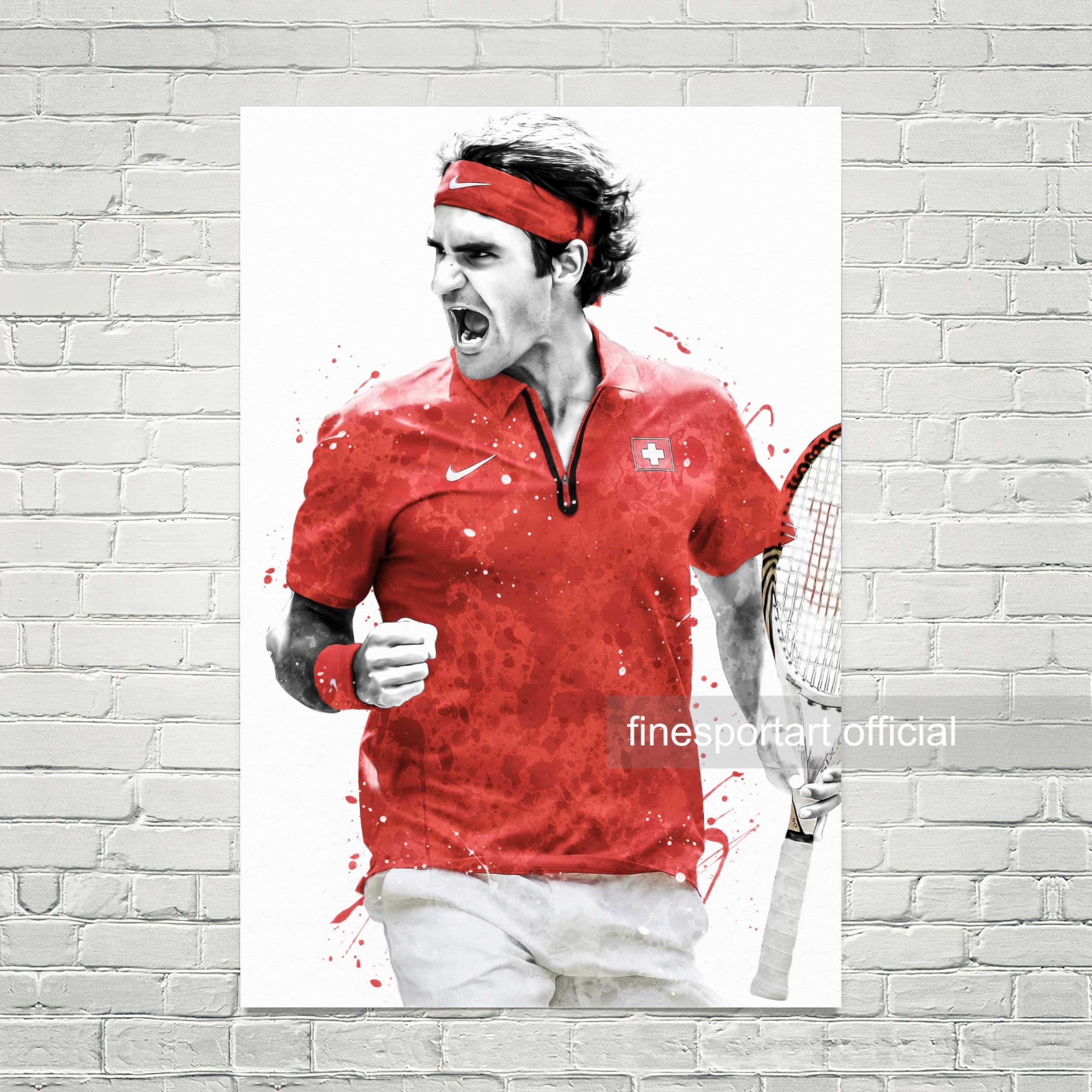 Roger Federer Poster Canvas Tennis print Sports wall art | Etsy