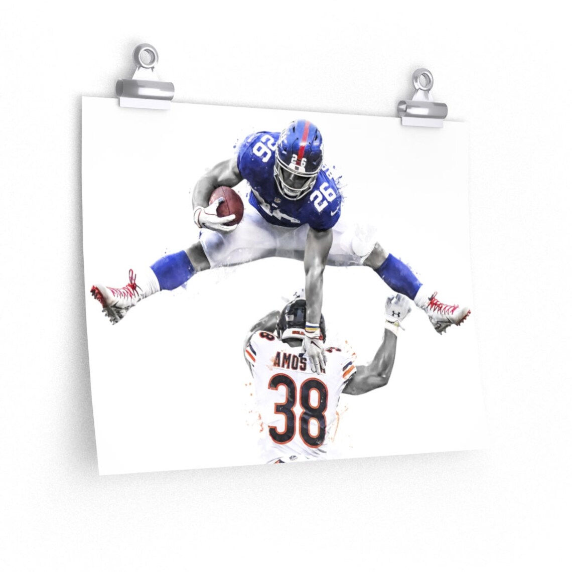 Saquon Barkley Hurdle New York Poster Canvas Football Print - Etsy