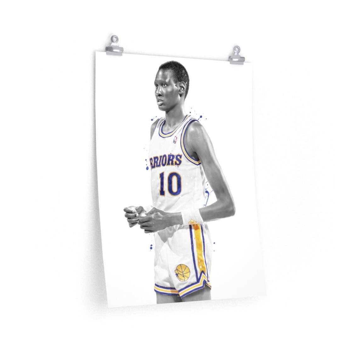 Manute Bol Warriors Poster, Canvas, Basketball Print, Sports Wall Art ...